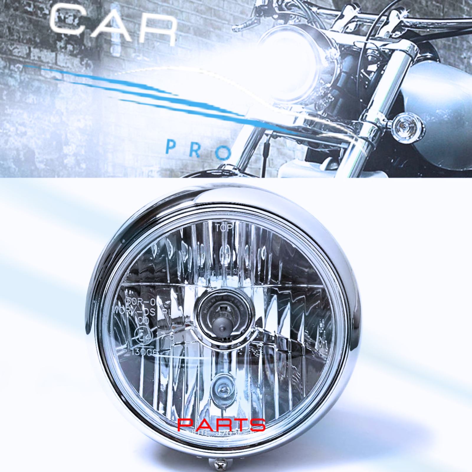 Univerzalni okrugli far za motor 12V, krom, fi 190 mm – cafe racer / n