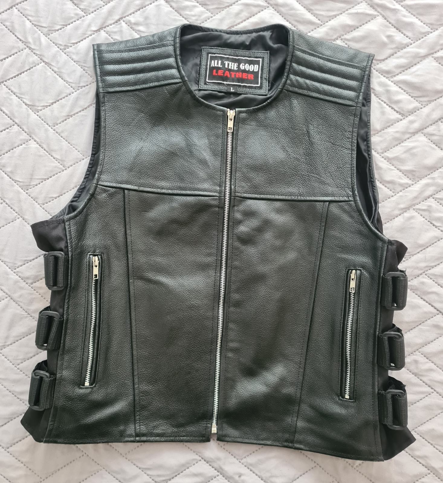 Moto muški kožni prsluk