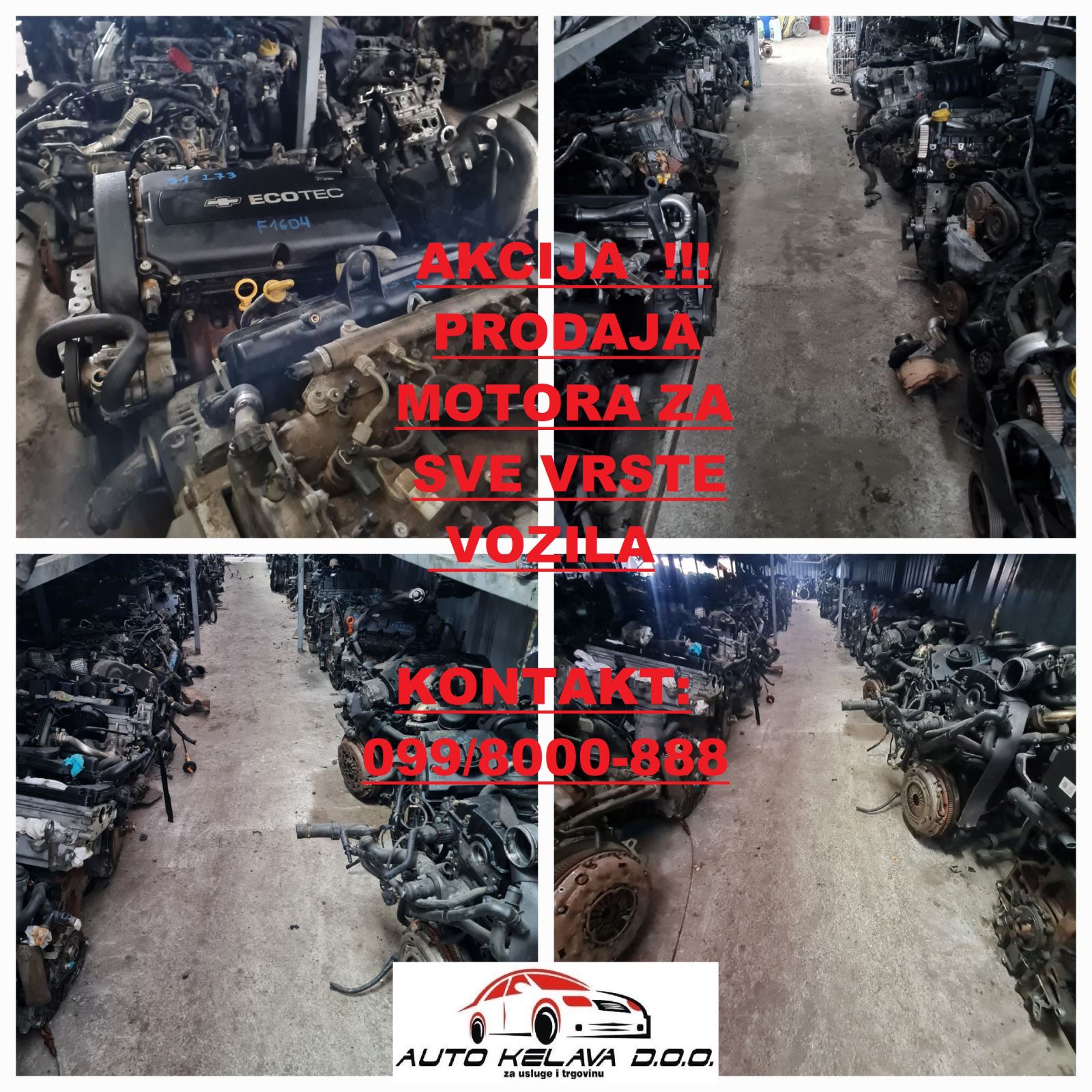 PRODAJA MOTORA ZA SVE VRSTE VOZILA