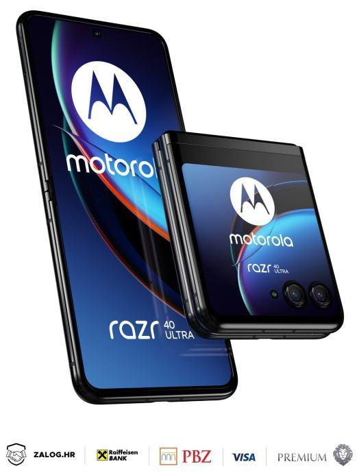 MOTOROLA RAZR 40 ULTRA 256GB 5G CRNI *DO 24 RATE* R1! NOVO! GARANCIJA!