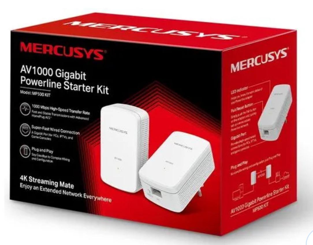 Mercusys KIT AV1000 Gigabit Powerline žični adapter