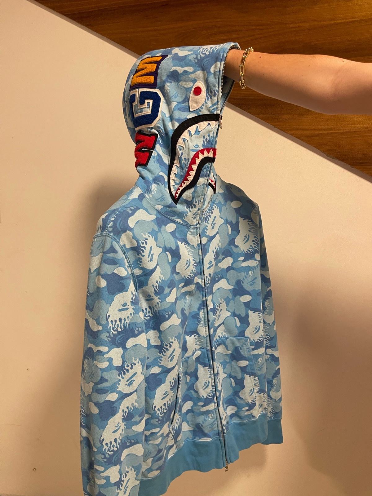 Bape Fire Camo Shark Full Zip Hoodie