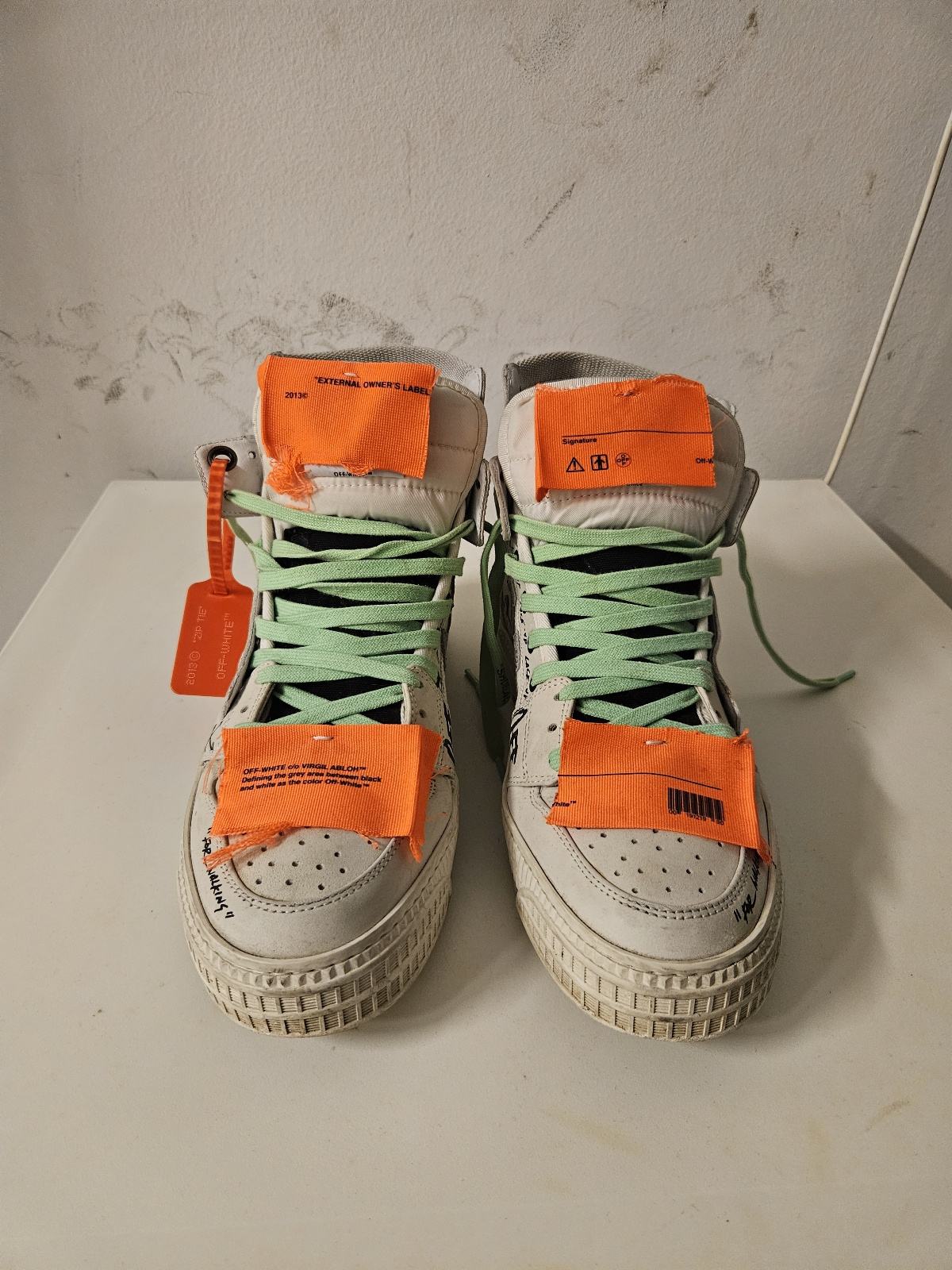 Off white sharpie distressed