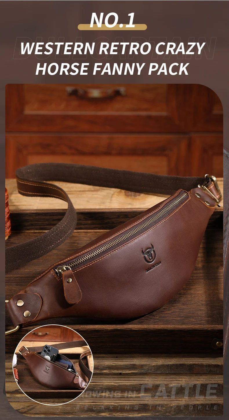 BULLCAPTIAN-KOŽNA TORBICA ZA OKO PASA/ PREKO RAMENA-VRHUNSKA