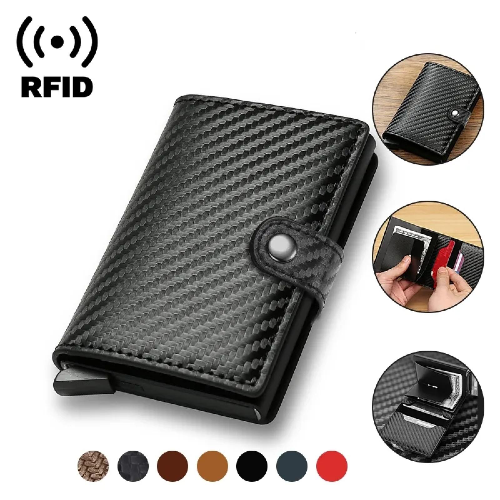 RFID Novčanik za kartice i novčanice s gumbom za zatvaranje