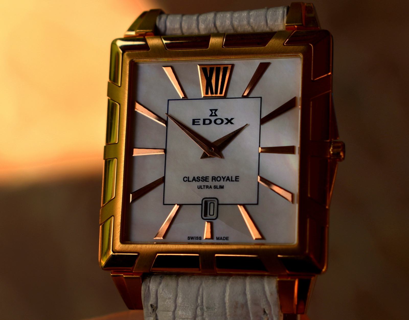 Edox Classe Royal,Ultra Slim,sedefni brojčanik,najtanji meh na Svijetu