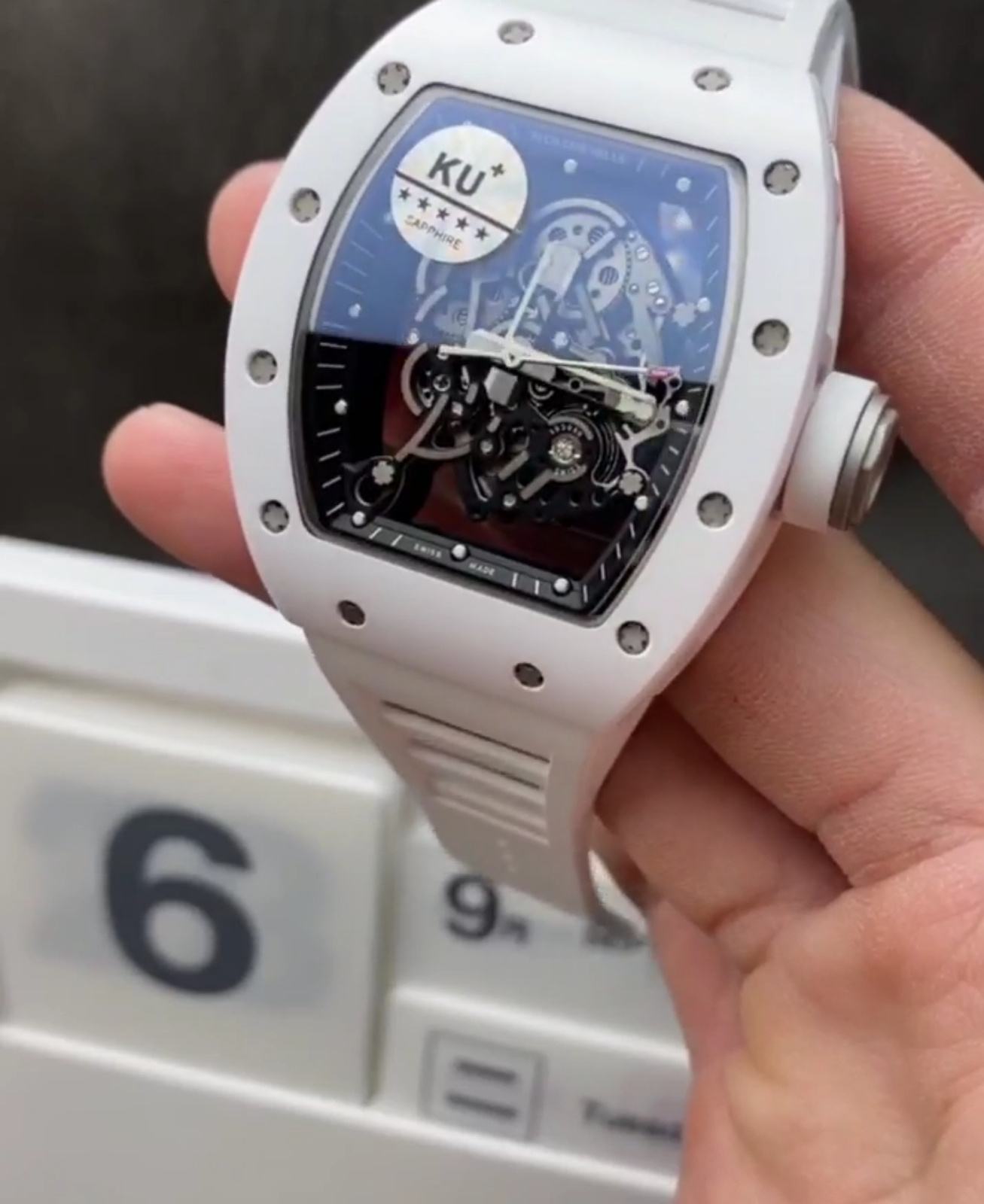 #RichardMille #RM55 RM55 White Ceramic KUF Edition Skeleton Dial Whit