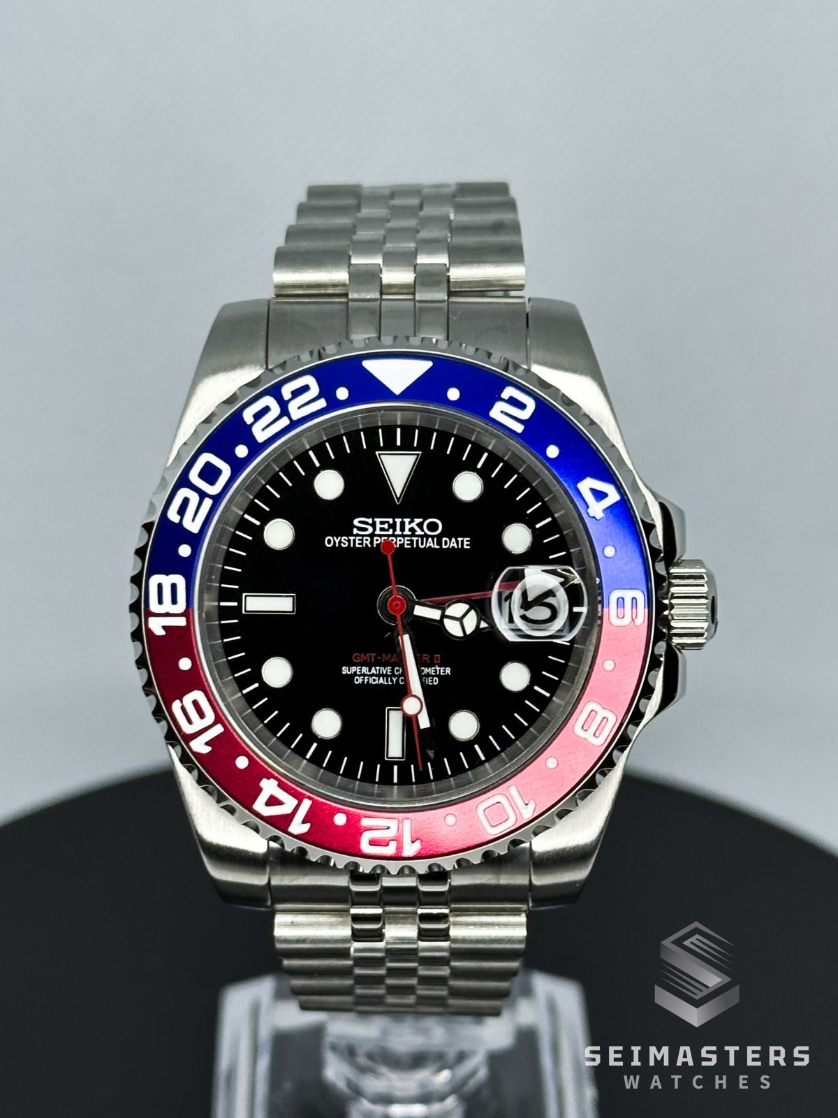 Seiko MOD GMT-MASTER PEPSI 40MM - **NOVO**