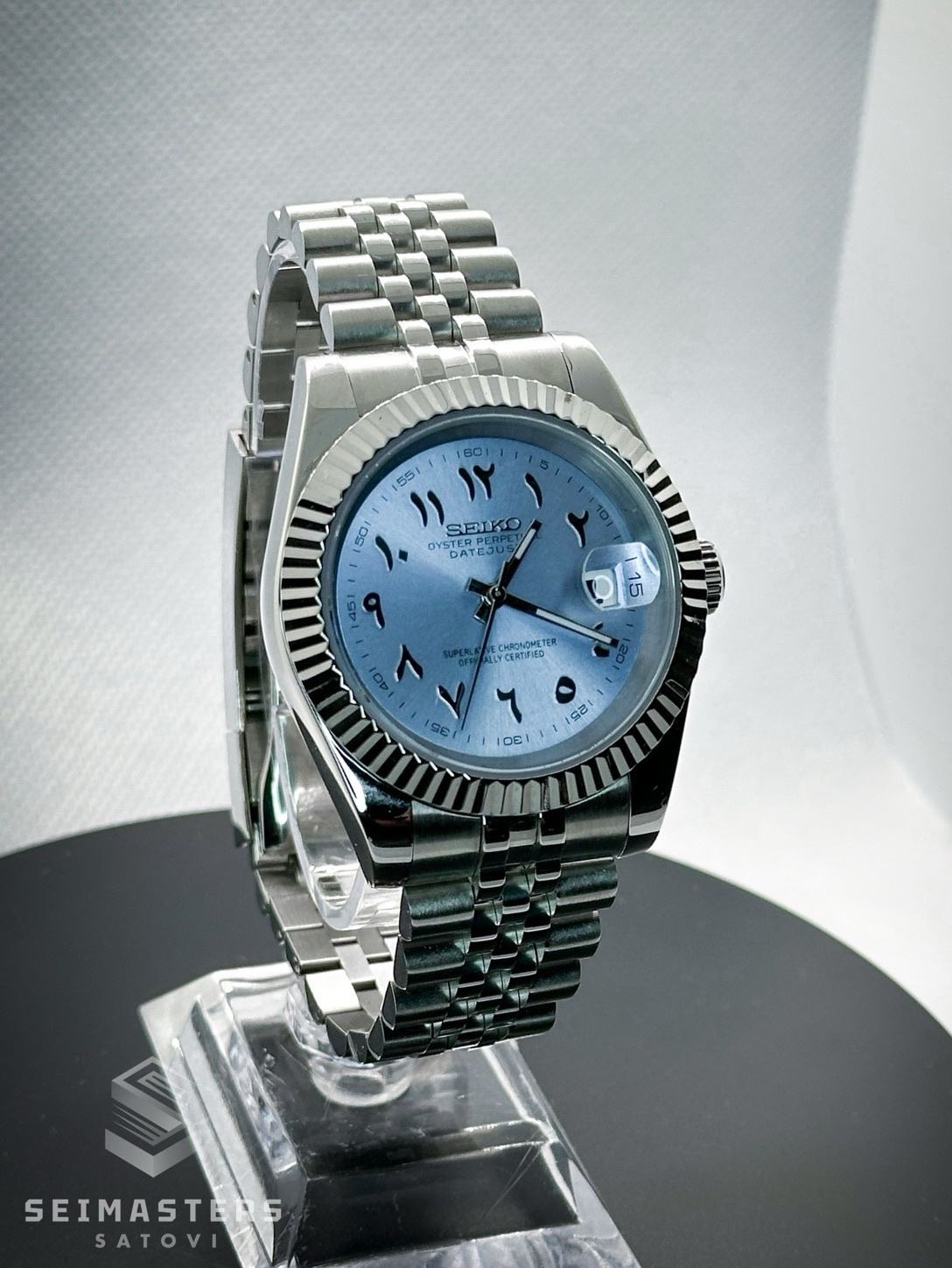 Seiko MOD Ice Blue Datejust Arab Dial - Automatik - **NOVO**