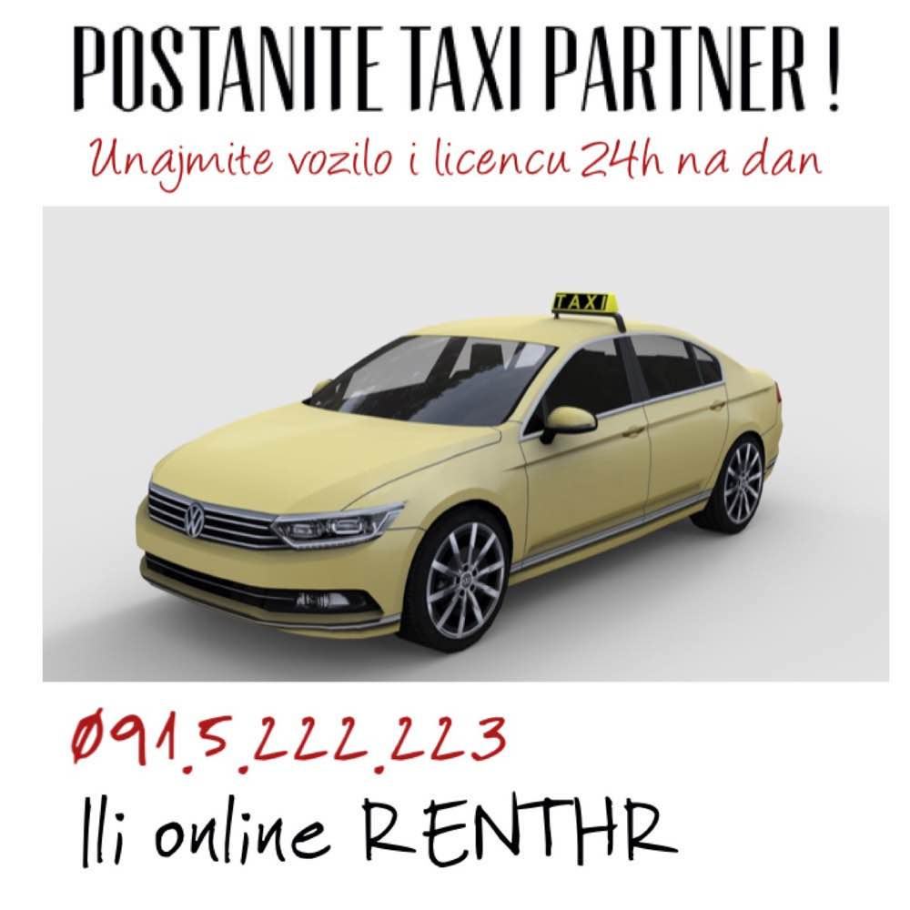 Iznajmljivanje Taxi vozila Uber Taxify Bolt