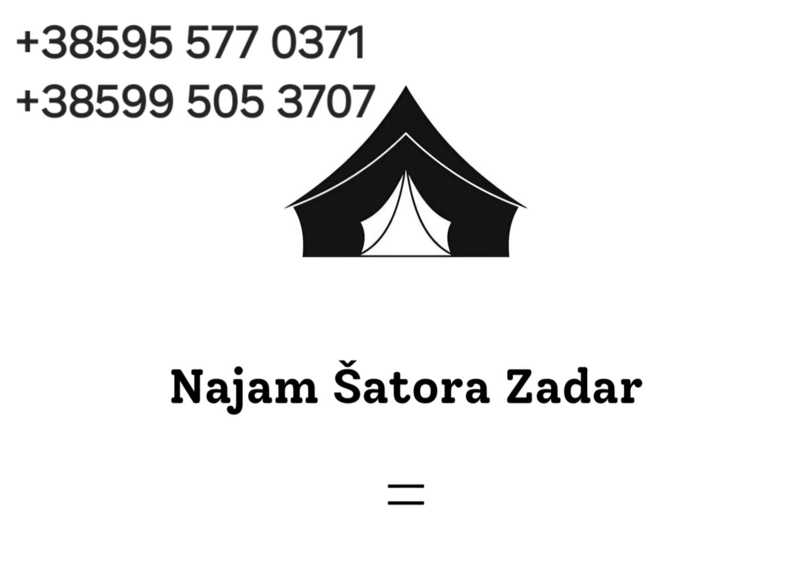 Najam šatora Zadar i okolica