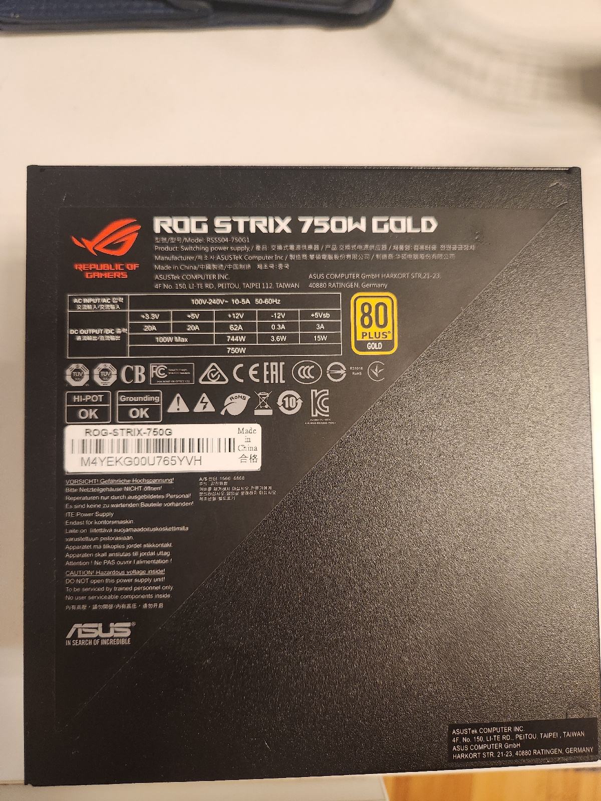 ASUS ROG Strix 750W Gold