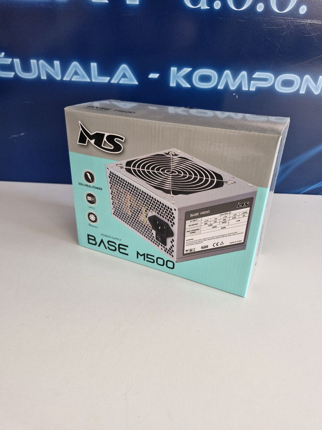 ATX Napajanje, MS BASE M500 500W - Račun/R1/ Jamstvo