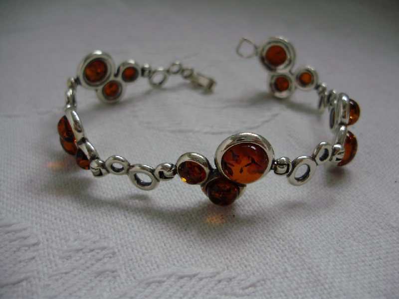 JANTAR narukvica srebrna 925