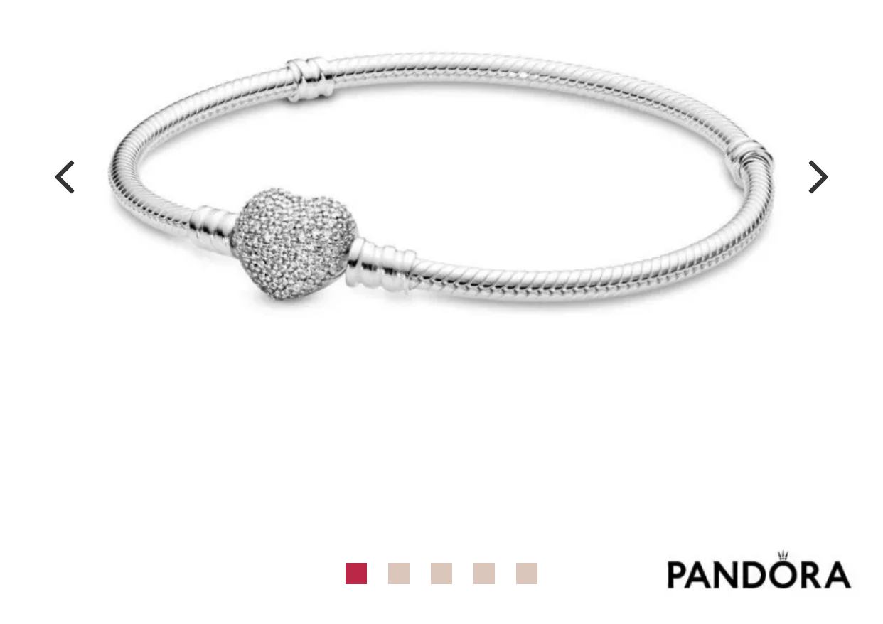 PANDORA narukvica “Svjetlucavo srce” zmijski vez 18cm