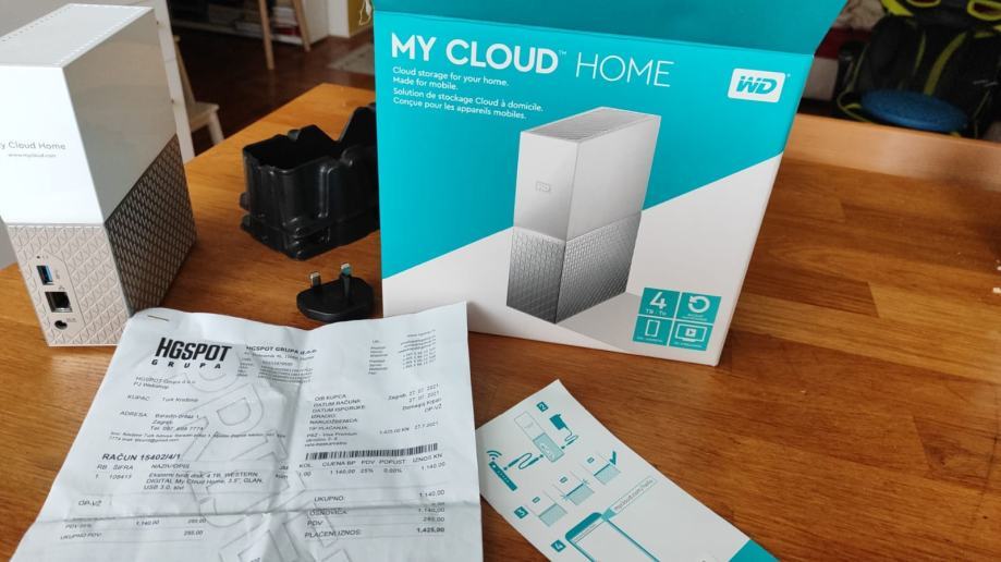WD MyCloud Home, 4TB, NAS, Ethernet 1Gbps