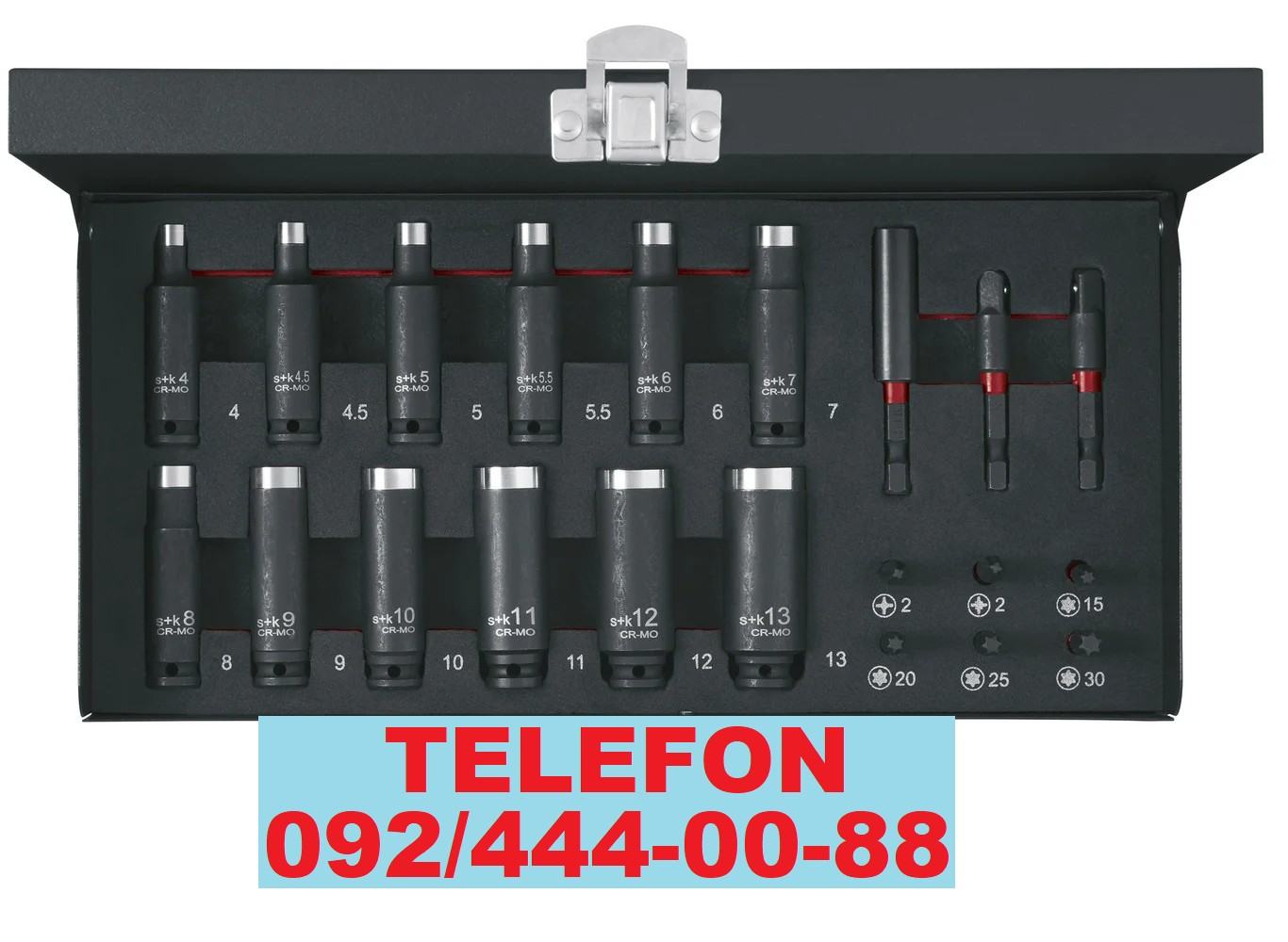 Parkside Performance set 1/4 udarnih gedora i bitova PSS 21 (21komad)