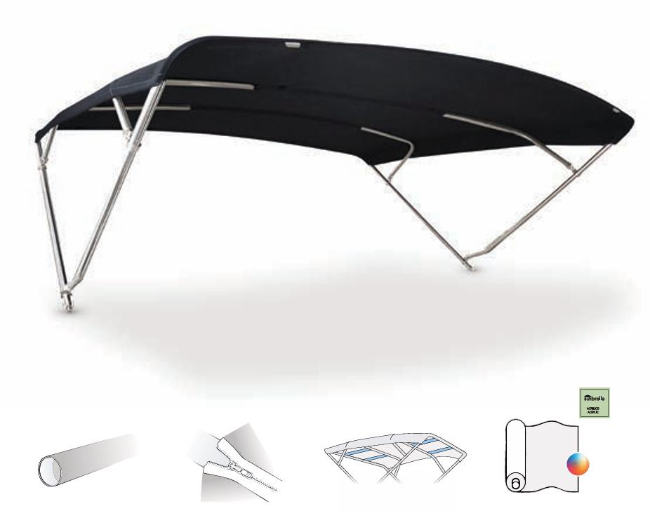 BIMINI TOPS - MAJESTIC 4 ARCHI · 4 ARCHES - 335cm (132”) TE24-E13L