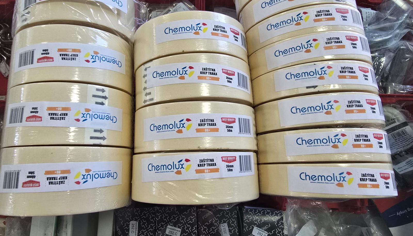 Krep traka premium 80°C 48mmX50m bijela