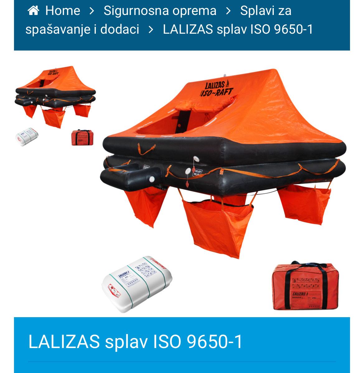 Splav za spasavanje Lalizas 10 osoba