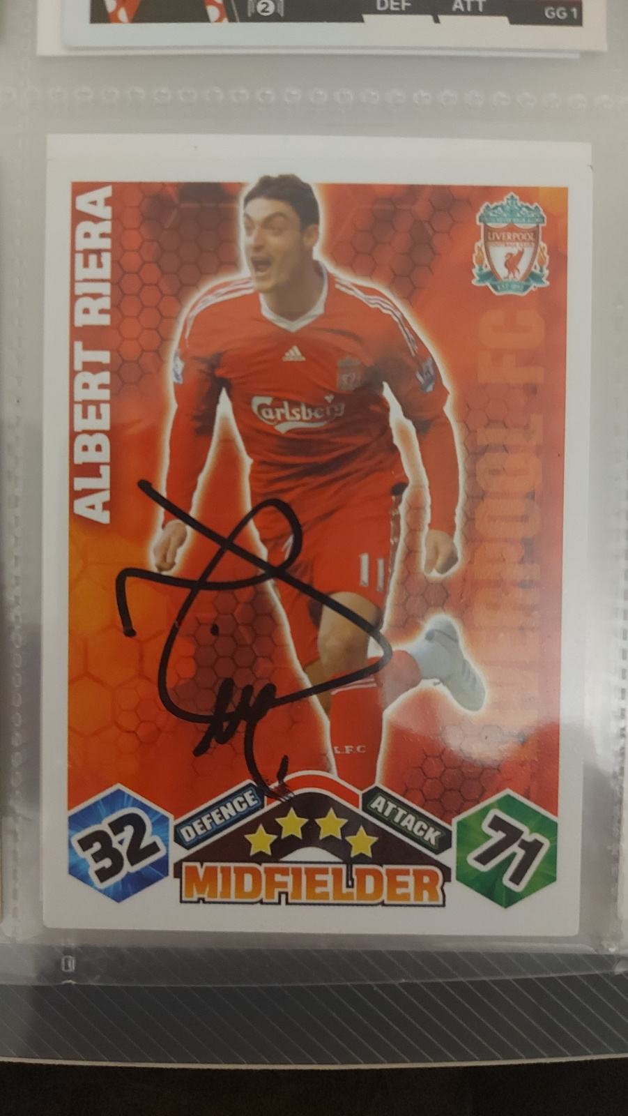 Albert Riera FC Liverpool potpisana kartica