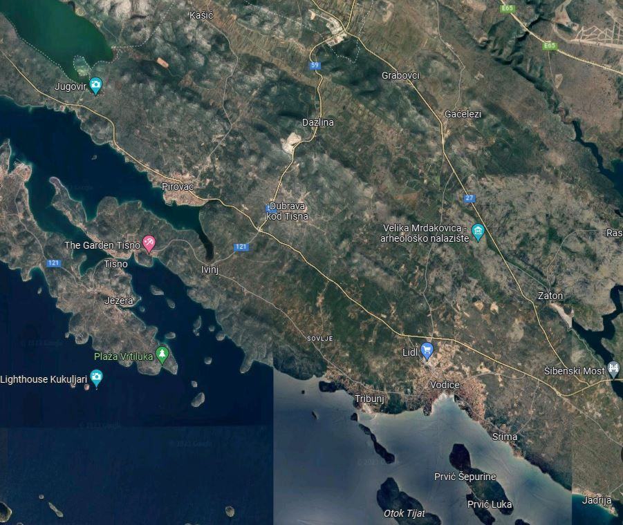 Building land, TRIBUNJ, 3500 m2, Jadranska magistrala