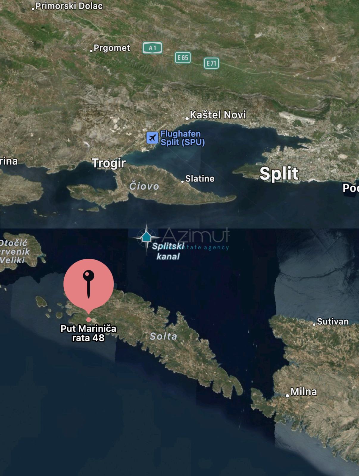 Dalmacija , Otok Šolta , poljoprivredna parcela do samog mora sa dva u