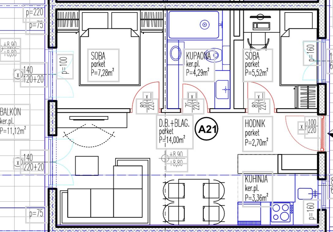 ***Dvosoban stan 42,71m2- NOVOGRADNJA*** (prodaja)