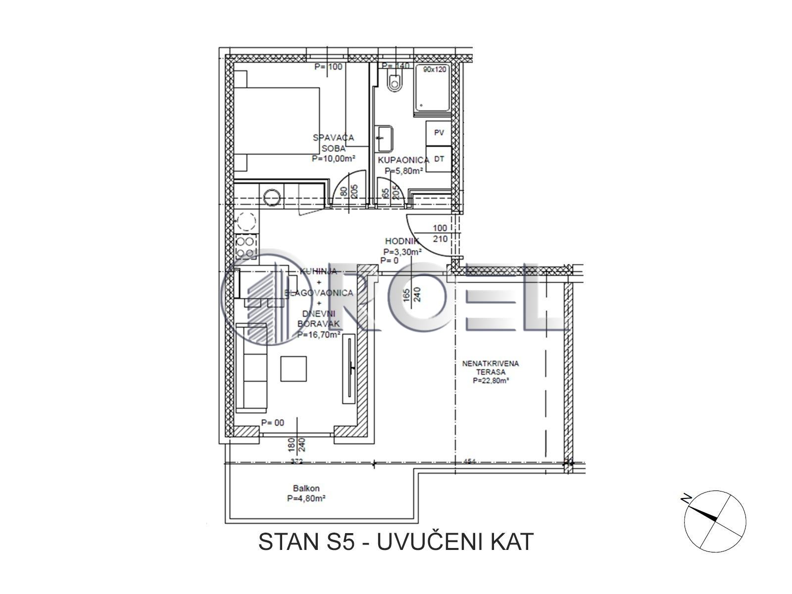 Dvosobni stan: Novi Zagreb, Sveta Klara, NKP 45.80 m² (prodaja)