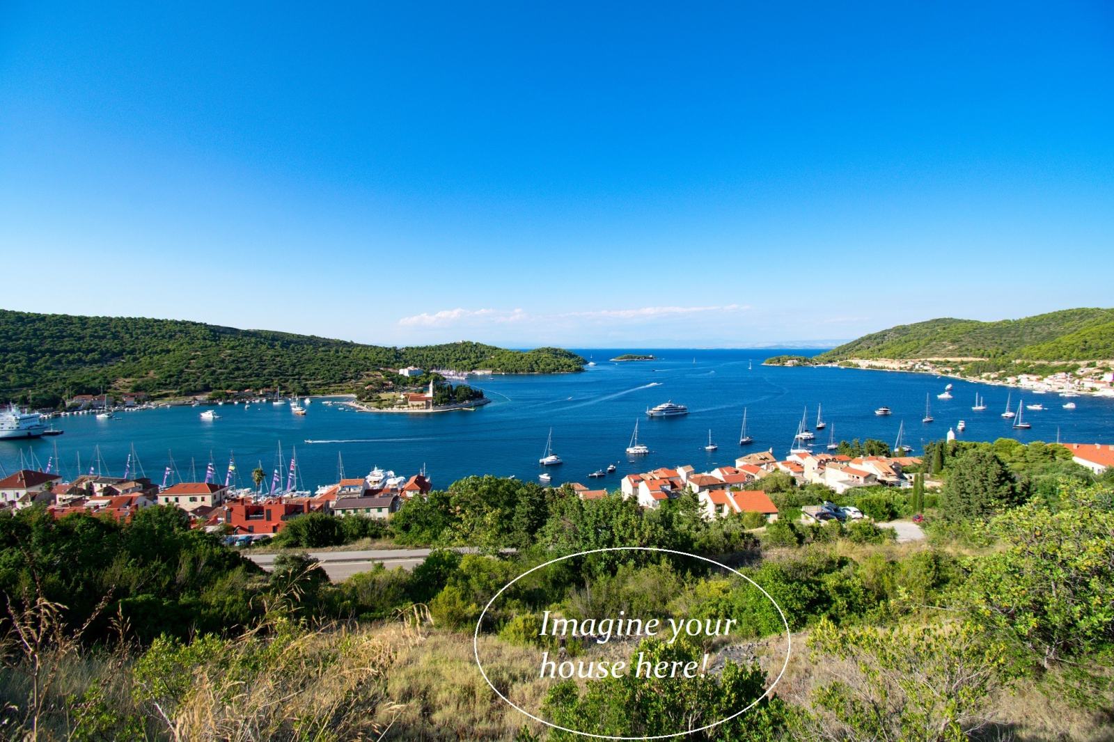 Građevinsko zemljište, grad Vis, 900 m2
