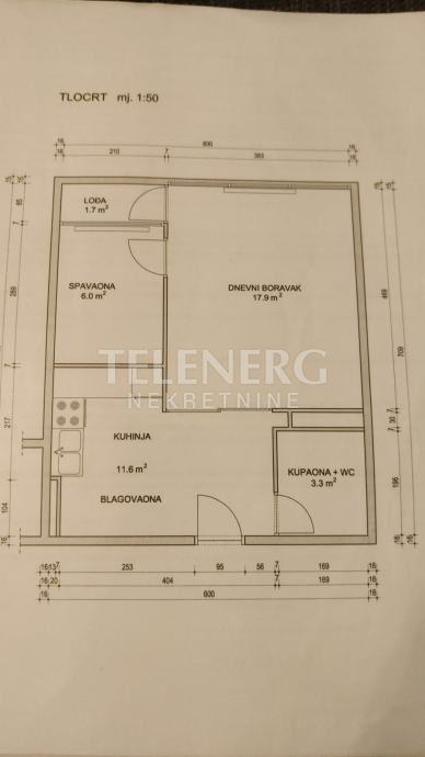 Investicijski stan od 40 m2 s loggiom (prodaja)