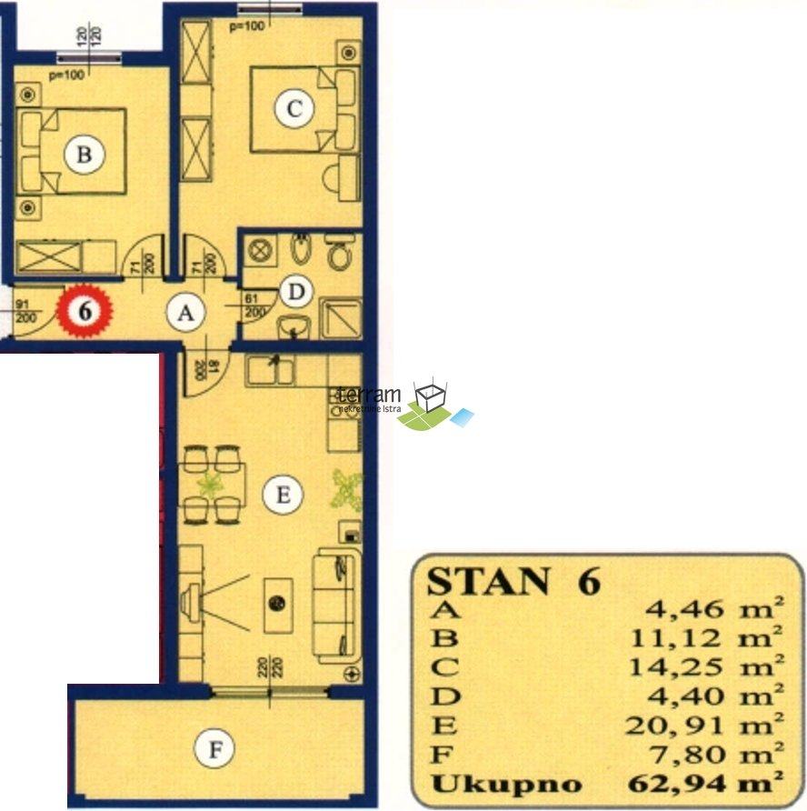 Istra, Rovinj, Kanfanar, dvosoban stan na prvom katu 66,34m2 prodaja (prodaja)
