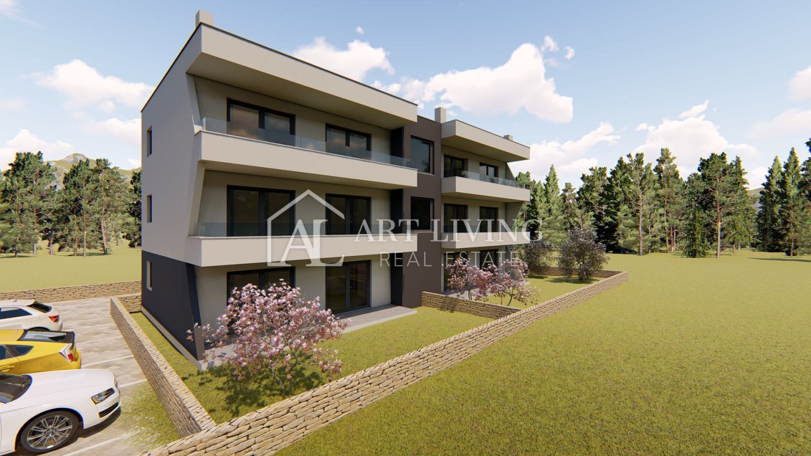 Istra, Umag, okolica - dvosoban stan u novogradnji s pogledom na more (prodaja)