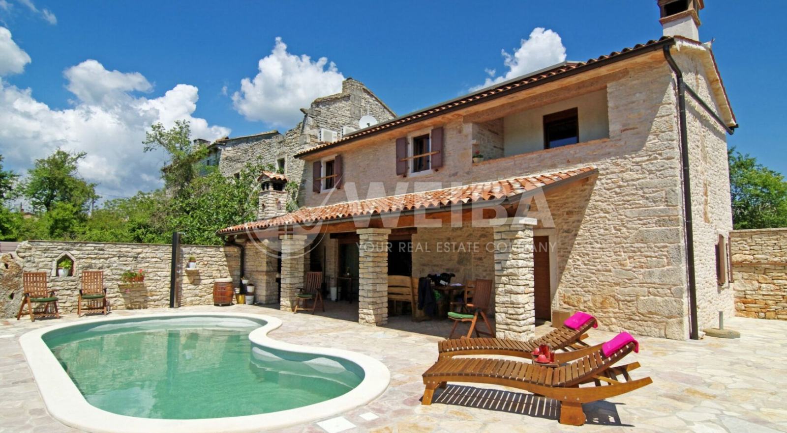 Istra, Barban, eko vila od rustikalnog istarskog kamena sa vlastitom s ...