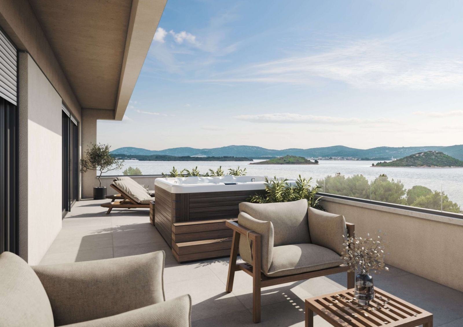 Luksuzni stan na prvom katu s pogledom na more 65m2 (prodaja)