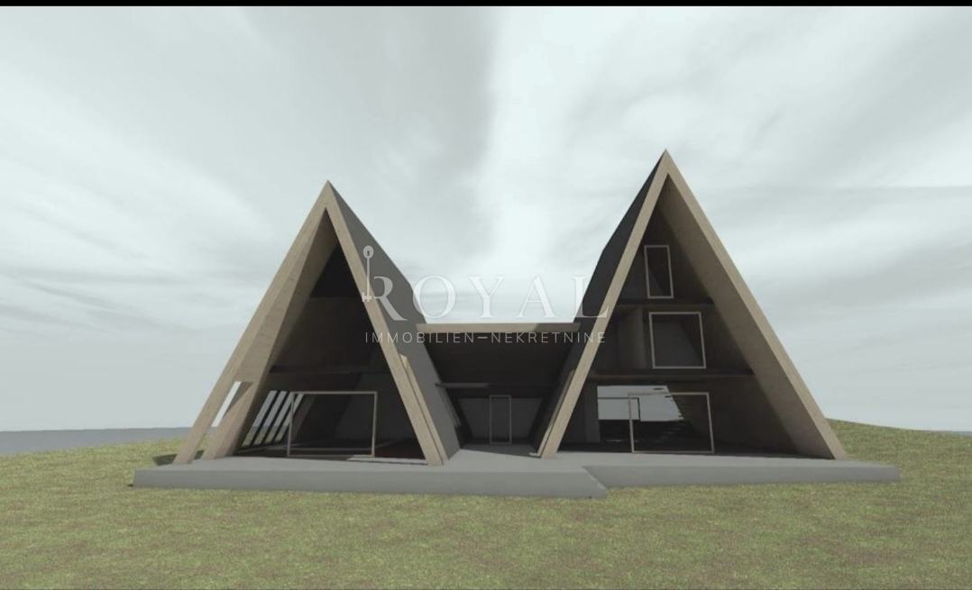 Mrkopalj – Sunger, građevinsko zemljište 2400 m² s projektom A-frame k