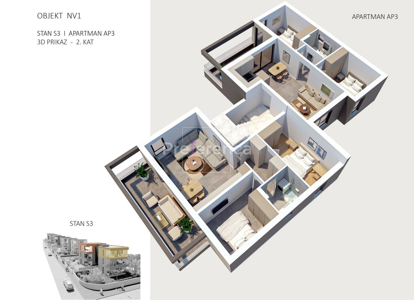 Novalja - dvosoban stan na PRVOM KATU (prodaja)