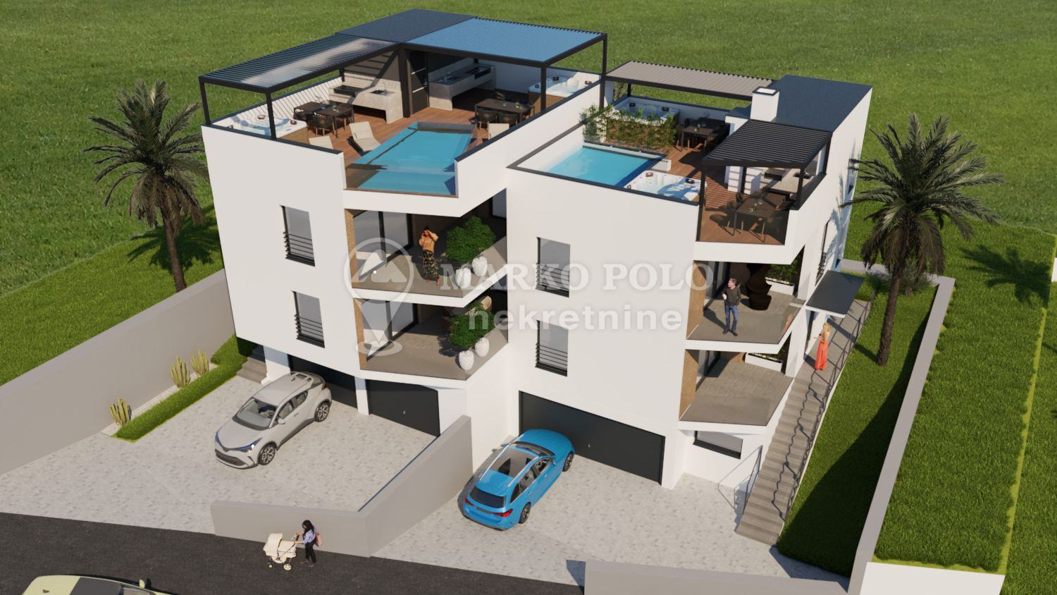 Novogradnja- STAN 72m2 + garaža + krovna Terasa (prodaja)