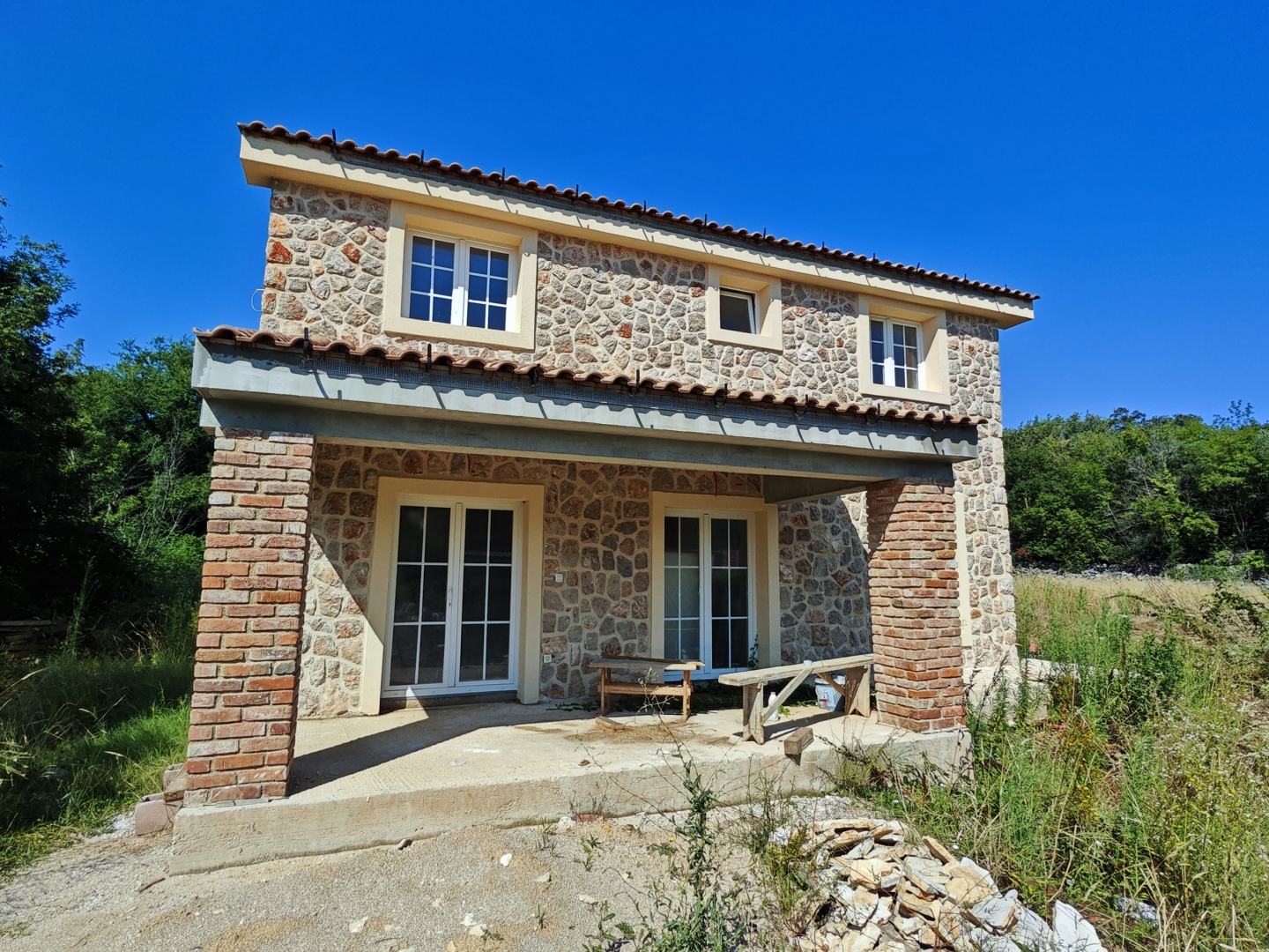 OTOK KRK, RISIKA - Dvojna kamena kuća s bazenom (prodaja)