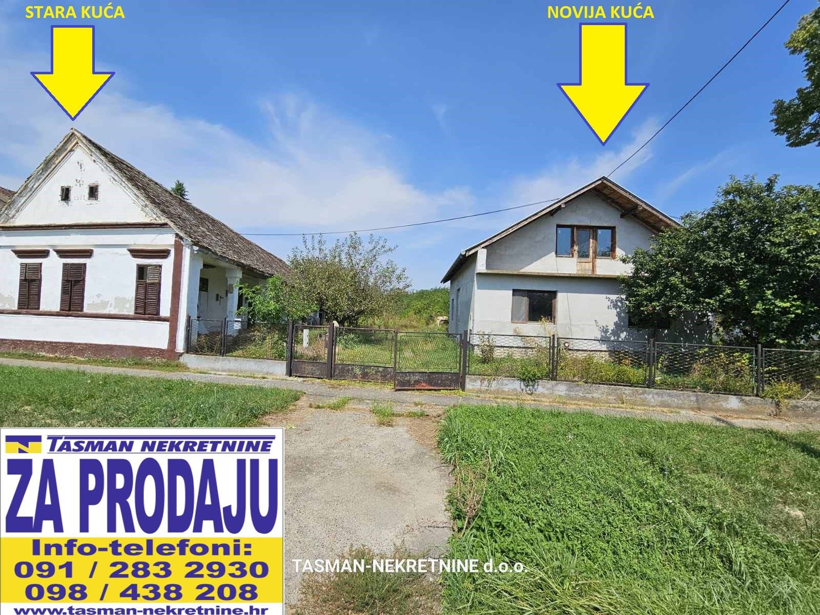 POPOVAC! NOVIJA KUĆA 80m2+80m2+STARA KUĆA 60m2=29.900€! PARCELA 6493 ...