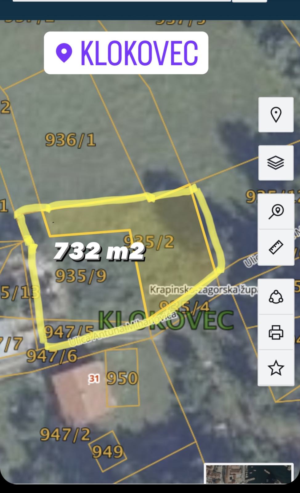 PRODAJA Zemljiste 732 m2, KLOKOVEC, KRAPINSKE TOPLICE