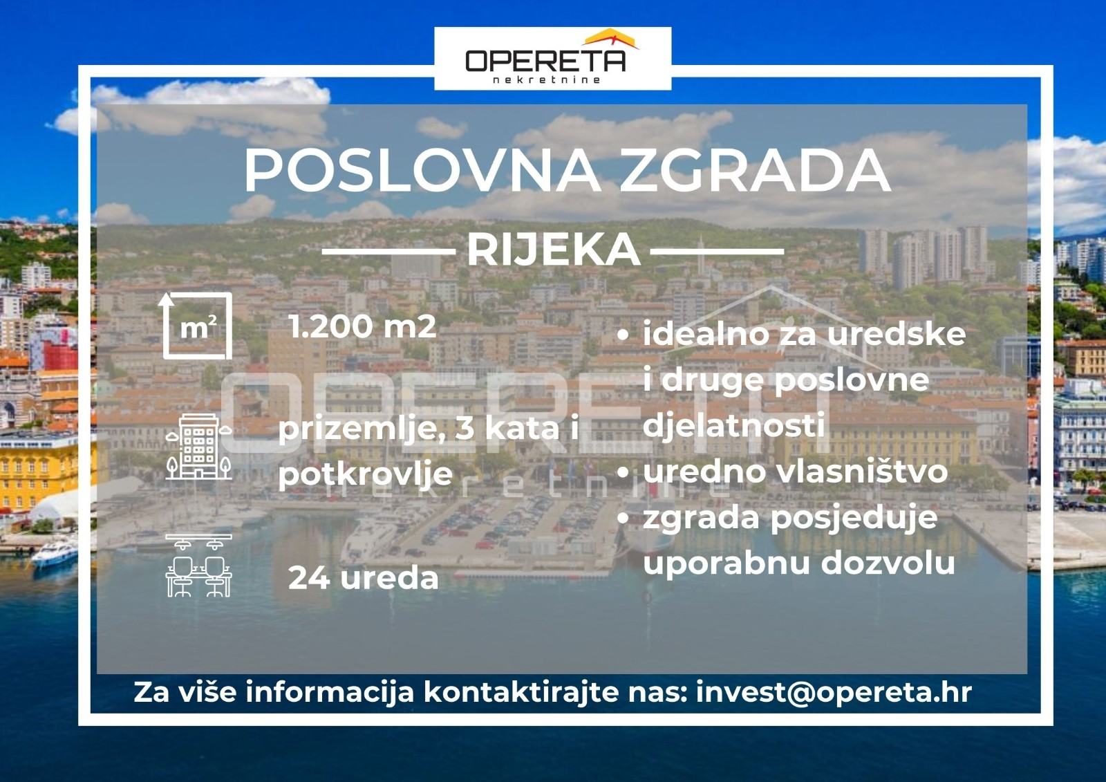 Prodaja, Poslovna zgrada, Rijeka, Centar, 1200m2 (prodaja)