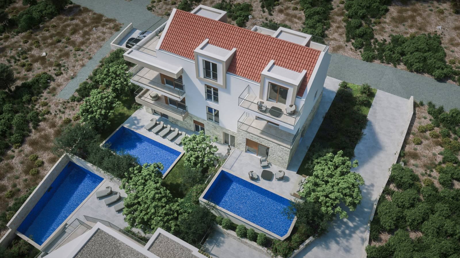 Ražanj, 200m od plaže, 3-sobni apartman 99,55 m2 s velikom terasom i p ...