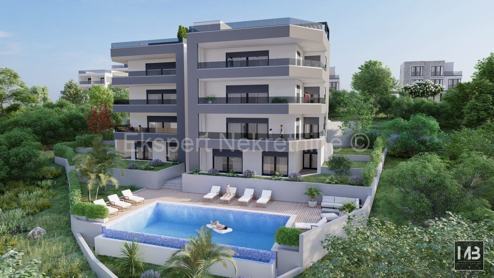 Split,Slatine,komforan 2-soban stan 113 m2,pogled na more (prodaja)