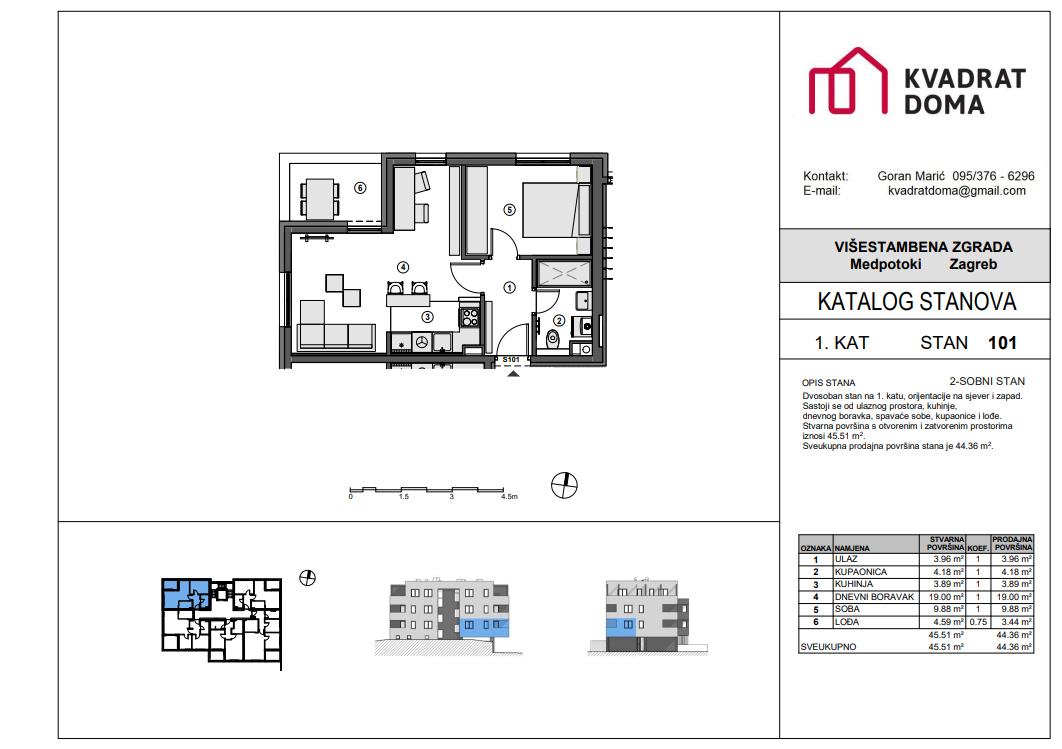 Stenjevec, 44m2, 2 sobe, novogradnja, BEZ PROVIZIJE (prodaja)