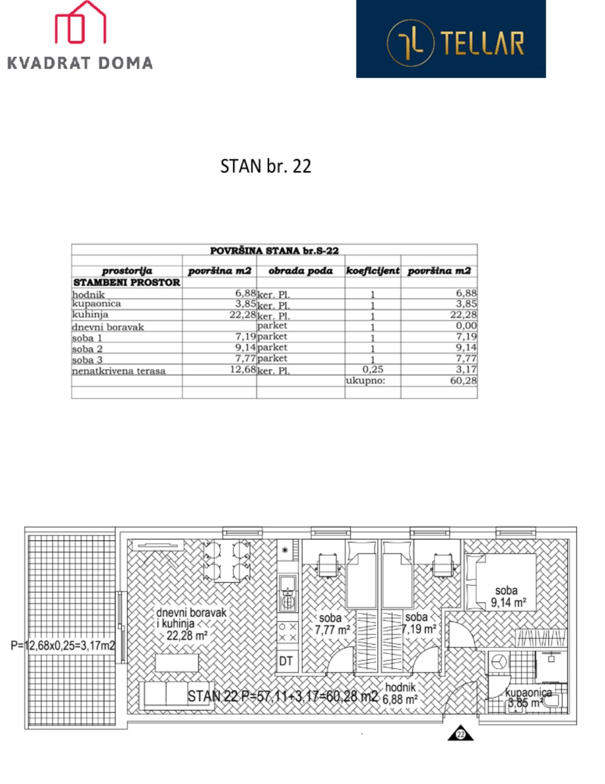 STENJEVEC-PROJEKT DUDOVEC, 60.28m2, 4sobe, novogradnja-BEZ PROVIZIJE ...