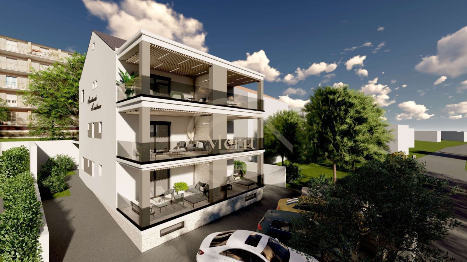 Trogir, Seget Donji, Apartmani 100m od mora, terasa, pogled (prodaja)