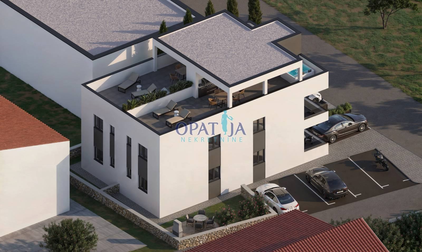 Vir, apartman S3 južna strana sa krovnom terasom/pogledom na more (prodaja)