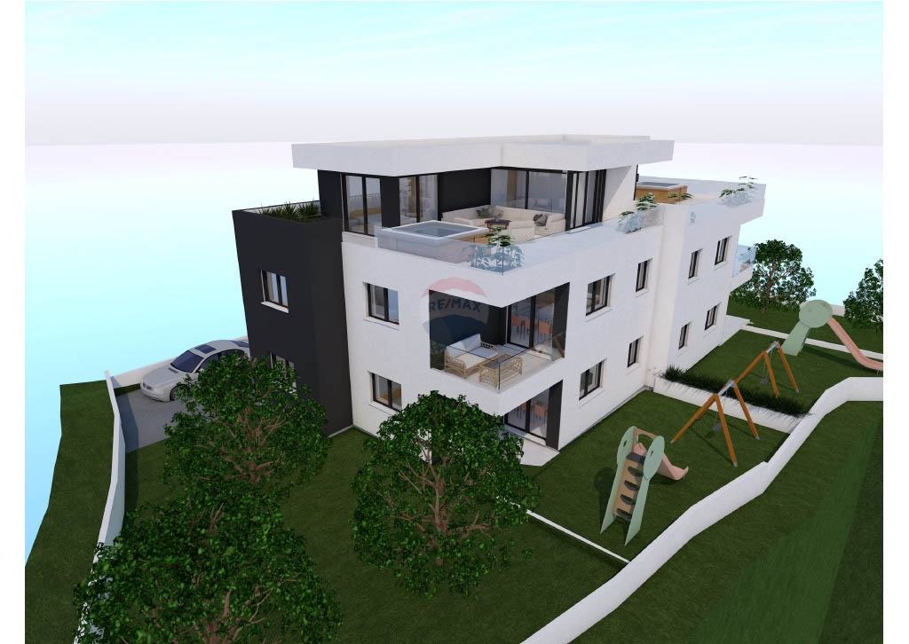 Vodice stan S3 u novogradnji s krovnom terasom 113m2 (prodaja)