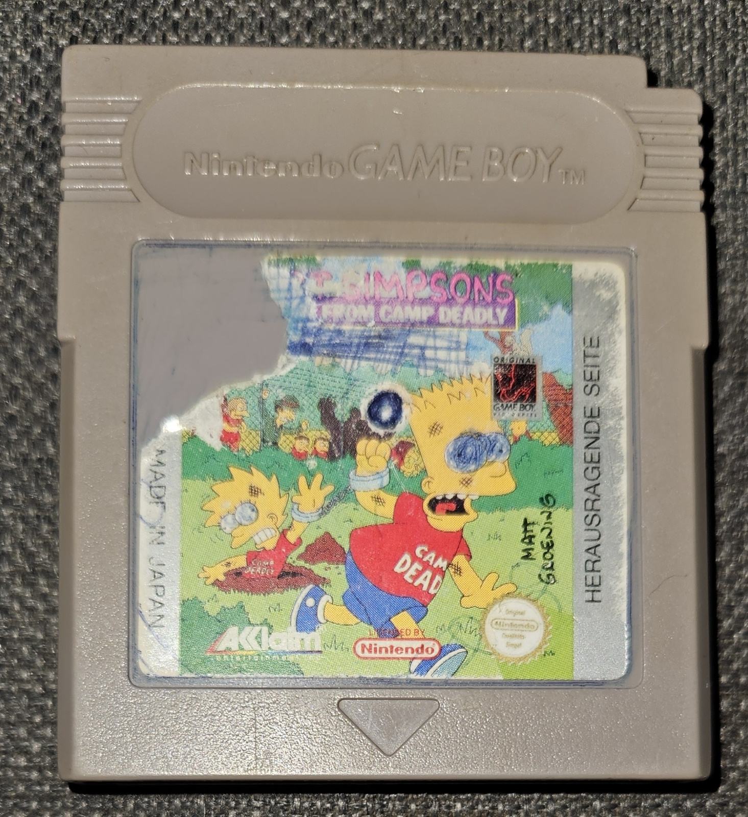 Bart Simpsons Escape From Camp Deadly Game Boy Nintendo